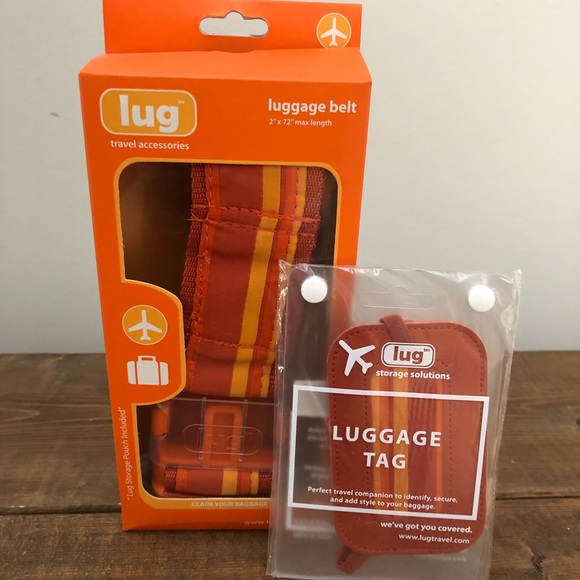 lug | Bags | Lug Baggage Luggage Belt Tag Orange Nwt | Poshmark